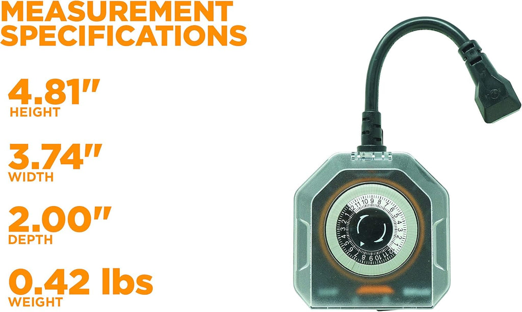 Woods Heavy Duty Outdoor 3/4 HP 24 Hour Mechanical Timer | Scare Dancer